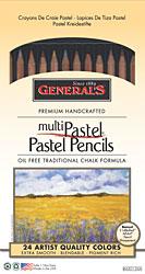 General's Multi Pastel Chalk Pencil - 24 color set
