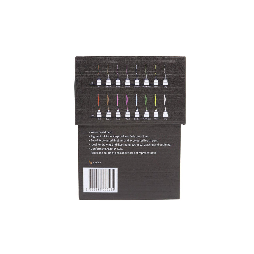 Etchr Lab Color Graphic Pen Collection - Set of 16