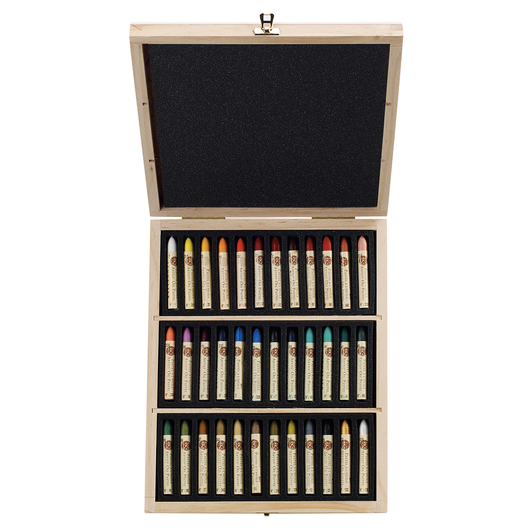 Sennelier Oil Pastels (Standard, 5ml) - 36-Color Wooden Set